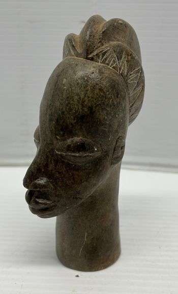 Vintage 1960 African stone statue, African woman's head/bust made of ...