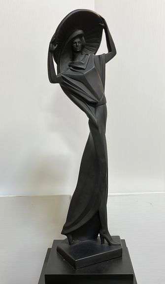 Lady Fisher figurine by Austin Products Inc., 1988, 32"H, with display ...