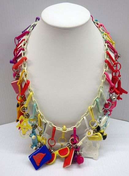 Over (30) 1980's necklace plastic charms - Albrecht Auction Service