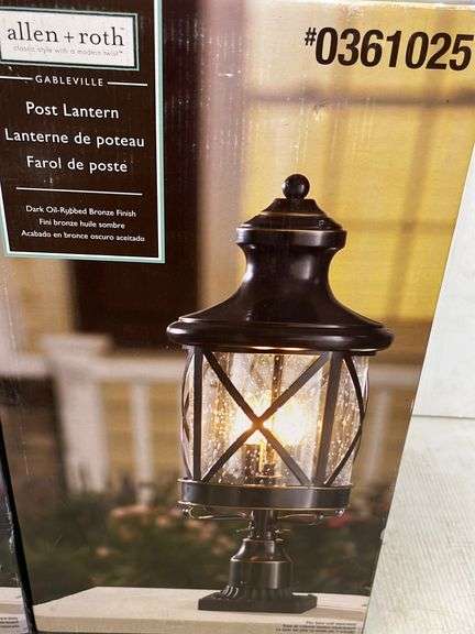 Allen and Roth 3-piece traditional outdoor lantern light post, new ...