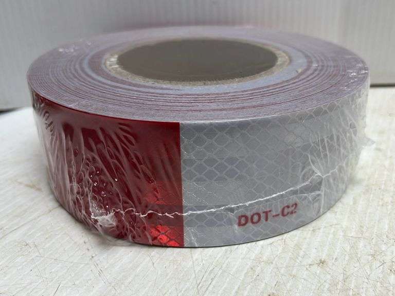 DOT-C2 reflective tape 2" x 100', red and white in color, waterproof self adhesive trailer tape ...