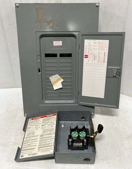 (2) Square-D electrical boxes, include: Large breaker box, 24-slots for ...
