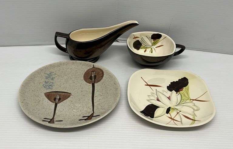 Red Wing china pieces, include: Cup and saucer, plate, and creamer, up ...