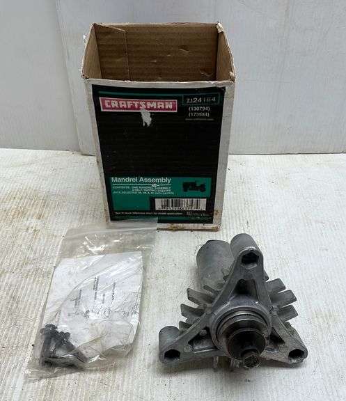 Craftsman spindle for lawn deck, 3-bolt, NIB - Albrecht Auction Service