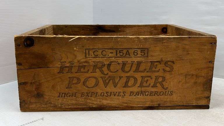 Antique Hercules powder box wood crate,18"W x 13"D x 7"H - Albrecht ...