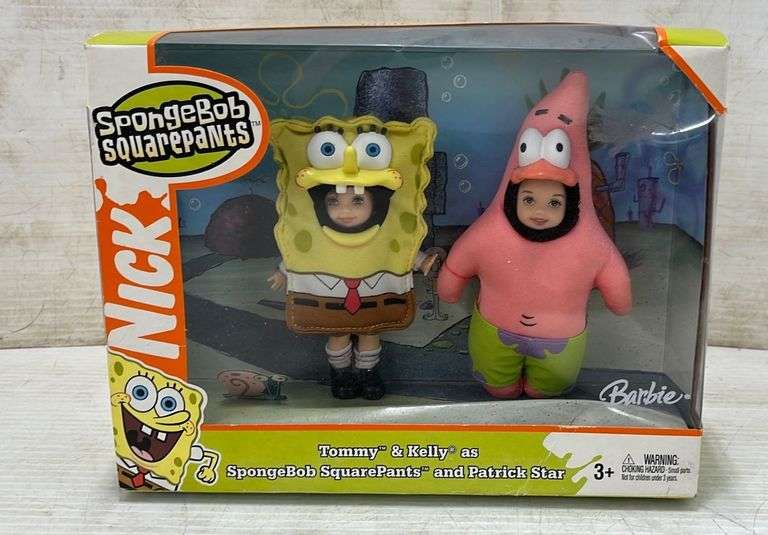 Tommy and Kelly as Spongebob and Patrick Star, 9"L x 7"H, box has wear ...