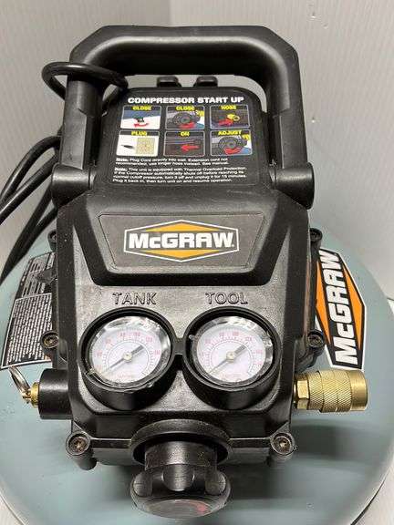 McGraw 3-Gallon portable pancake air compressor, 110 PSI, 1/3 HP, great ...