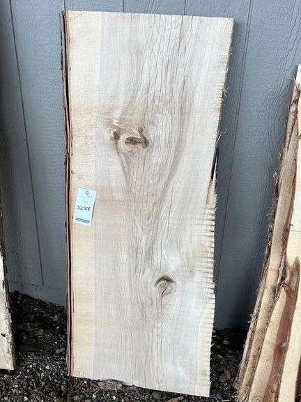 Hickory slab, live edge, rough sawn, 21" to 22"W x 2 1/4"Thick x 54"L ...