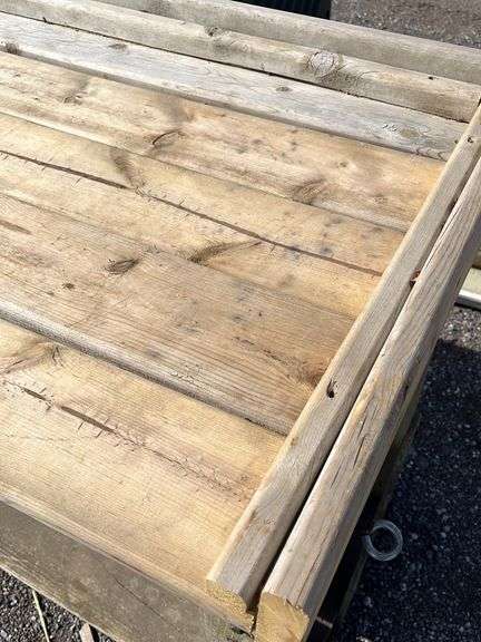Wooden bench, 57" x 28" x 38" - Albrecht Auction Service