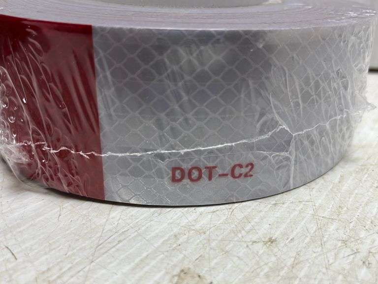 DOT-C2 reflective tape 2" x 100', red and white in color, waterproof self adhesive trailer tape ...
