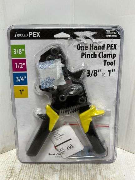 Apollo one hand PEX clamp tool, works with 3/8", 1/2", 3/4", and 1" PEX ...