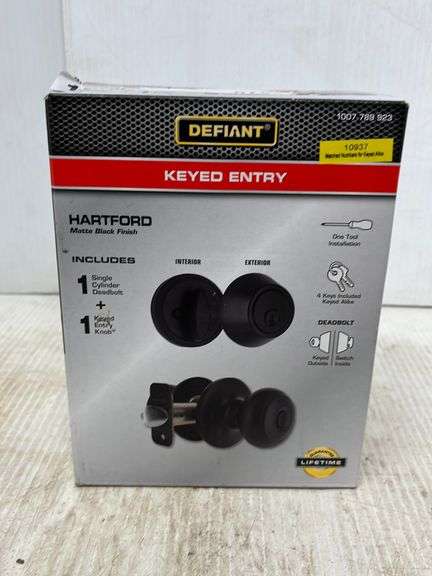 Defiant "Hartford" keyed entry door set, exterior grade locking ...