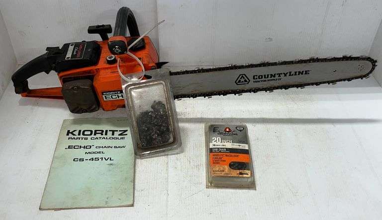 Echo 451VL Chainsaw vintage, 20" bar, extra chain, ran fine on 3/24 ...