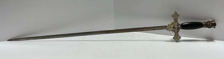 Knights of Columbus ornmental sword with scabbard and sash, KOFC and ...
