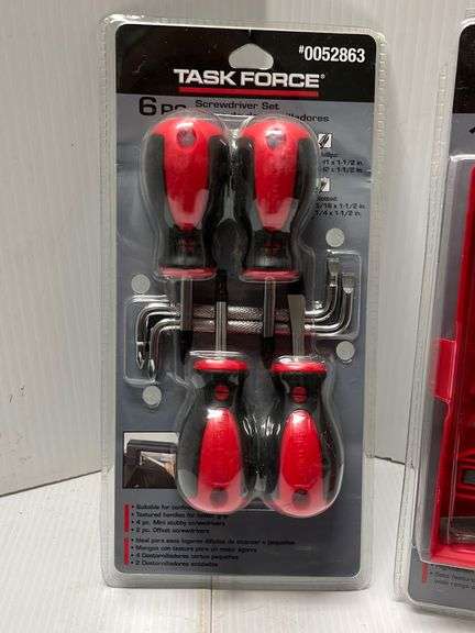 (3) Task Force tool sets, includes: One- 6-Piece screwdriver set, One ...
