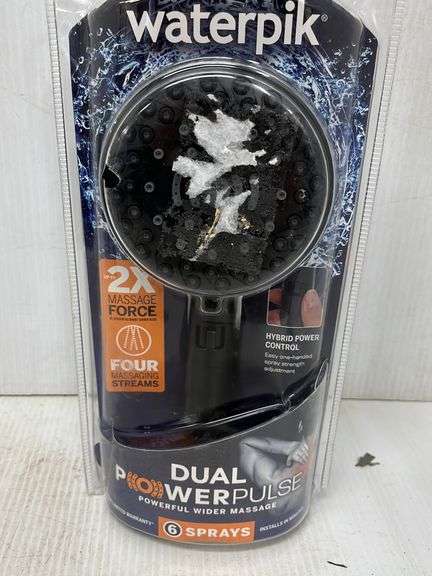 Waterpik "Dual Powerpulse" hand shower, (6) different spray patterns ...