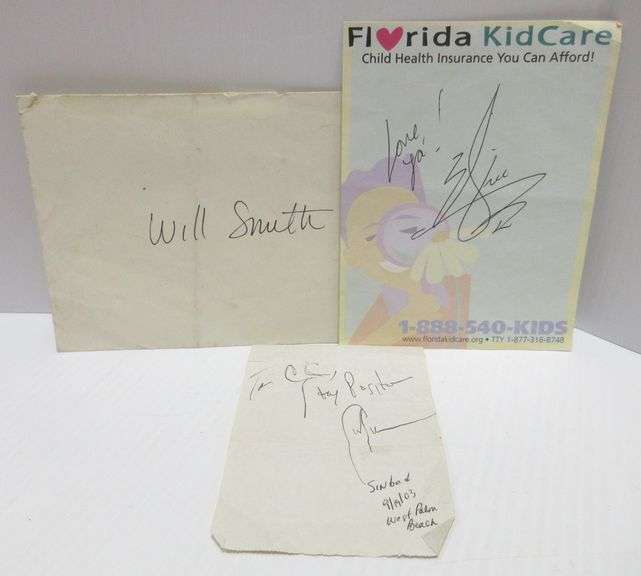 Will Smith autograph, and a Sinbad autograph, Brown Estate - Albrecht ...