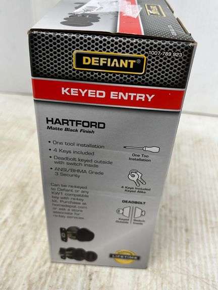 Defiant "Hartford" keyed entry door set, exterior grade locking ...