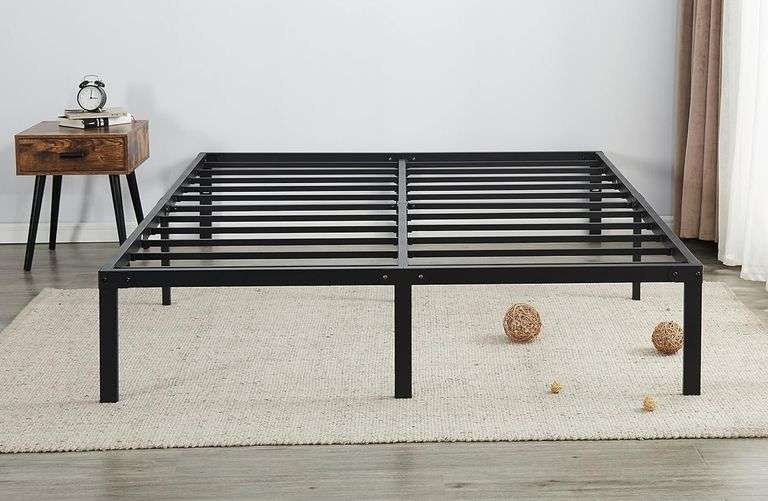 Queen platform bed, hardware included, like new, first photo is a stock ...