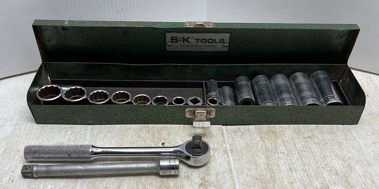 SK 3/8" drive deep and shallow socket set, 3/8" to 13/16" in metal case ...