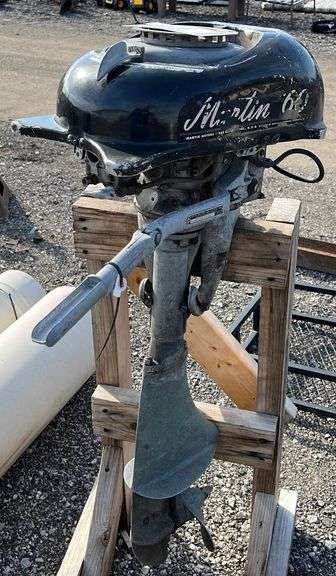 Outboard motor and stand, Martin 60, for parts or repair, as is ...