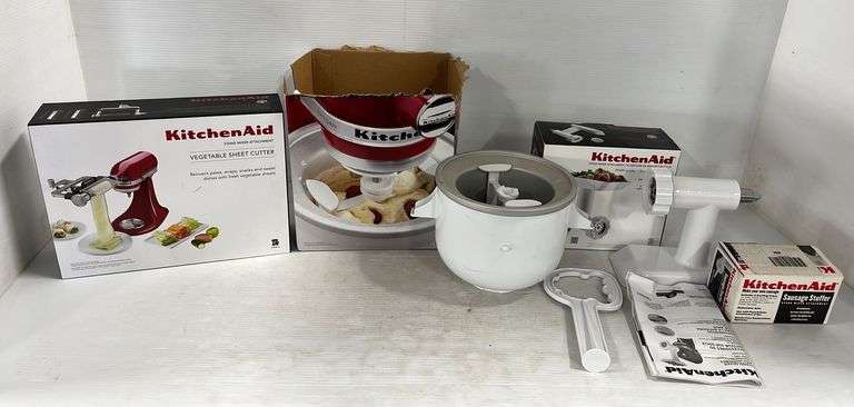 KitchenAid Accessories, includes: 1- Ice Cream Maker, 1- Food Grinder ...