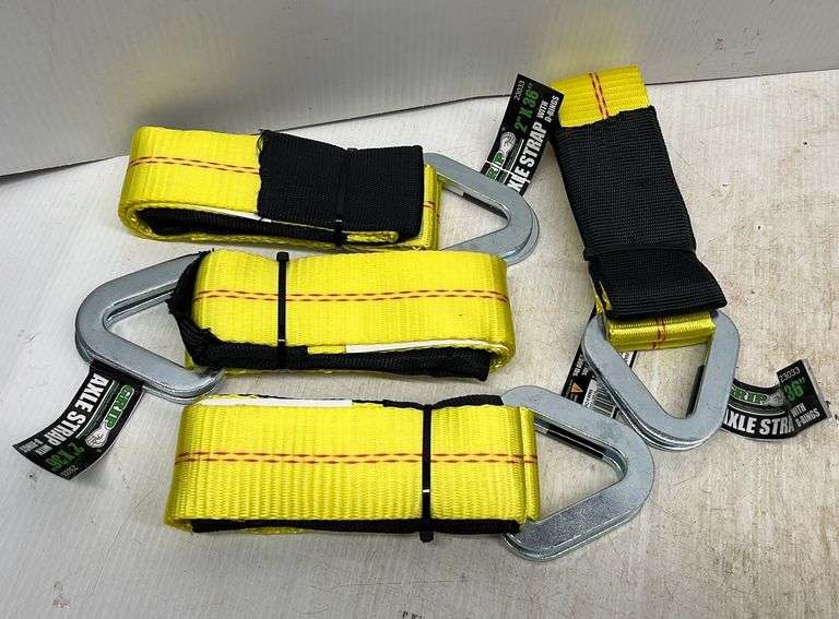 (4) Axle straps, 2" x 36", new - Albrecht Auction Service