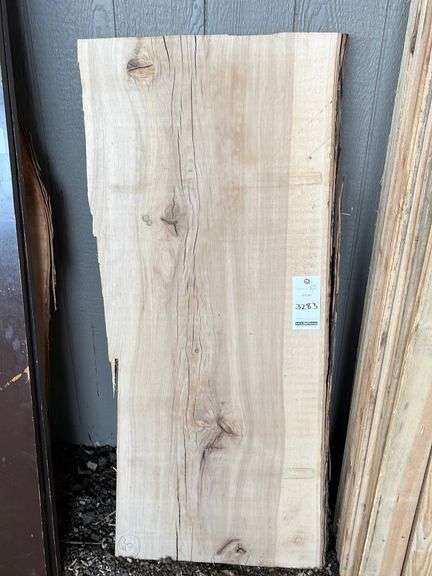 Hickory slab, live edge, rough sawn, 22" to 23"W x 2"Thick x 53"L, size ...