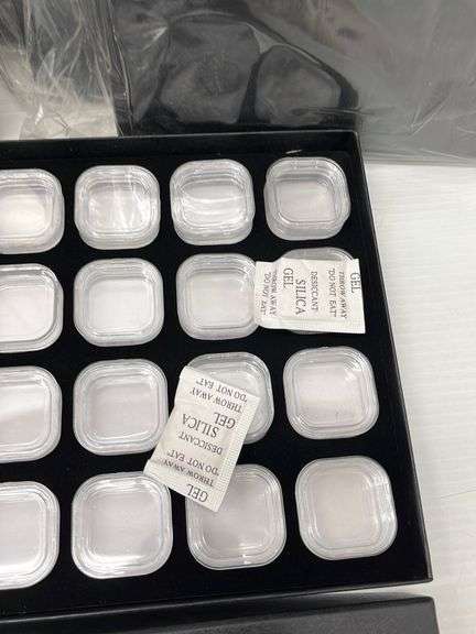 (7) Display cases with two different styles, includes: 4- Each: 14 1/2 ...