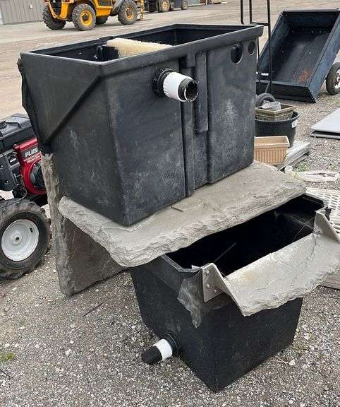 Extra large pond kit, includes: Filter, waterfall, pump, and extra lid ...
