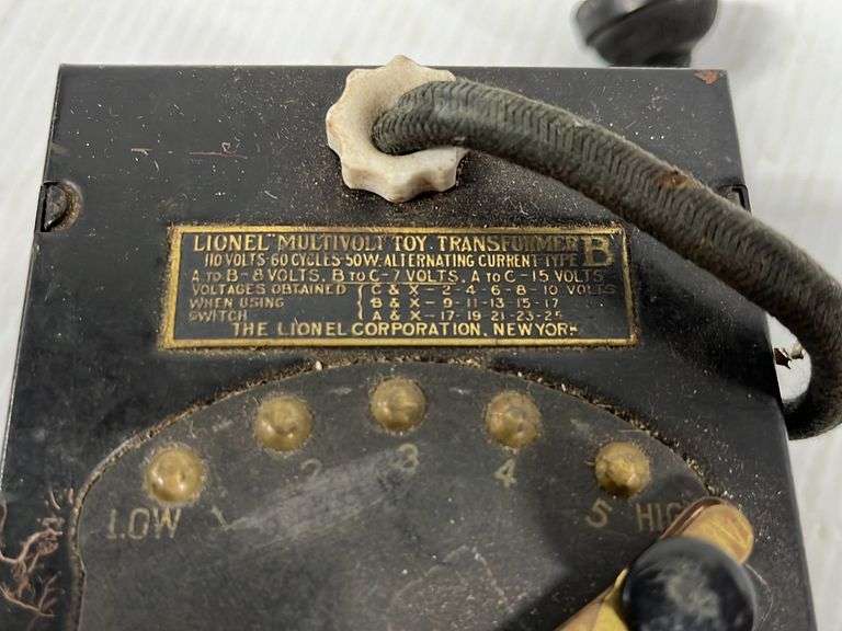 Antique Lionel multivolt toy transformer, type B, untested, as is ...