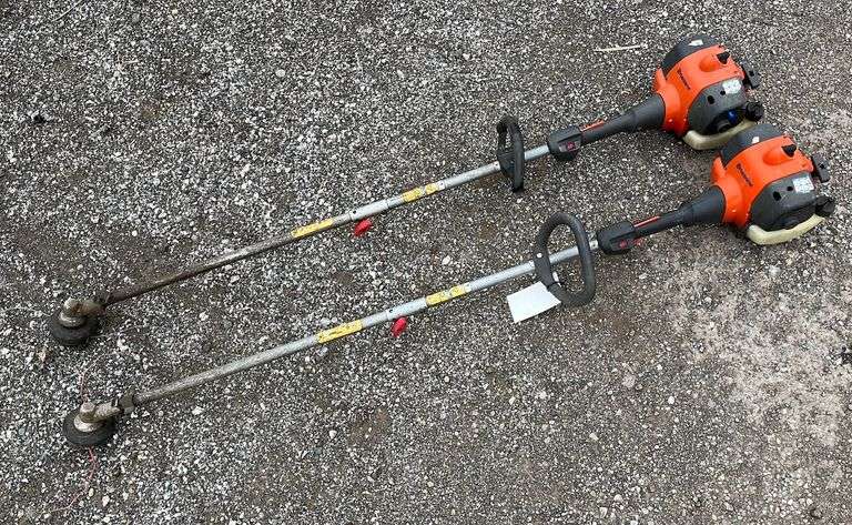 (2) Husqvarna 128LD straight shaft string trimmers, 28cc, 17", one ...