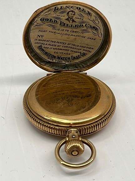 Older PH Doret pocket watch, gold filled Lincoln Remington watch case ...