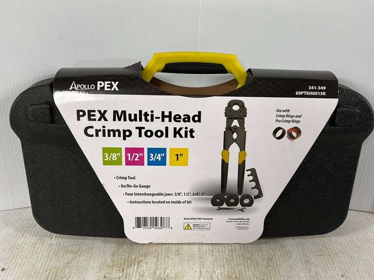 Apollo Pex multi head crimp tool kit for 3/8", 1/2", 3/4", and 1" pex ...