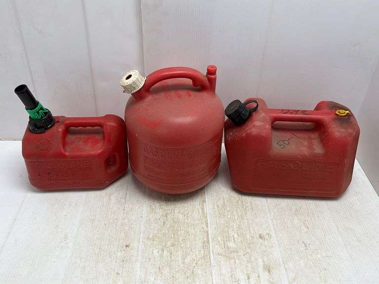 (3) Gas cans, 1-Gallon, 2-Gallon, 2 1/2-Gallon, normal use - Albrecht ...