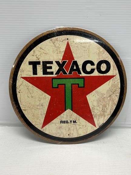 Texaco modern tin sign, 11 5/8"Dia - Albrecht Auction Service