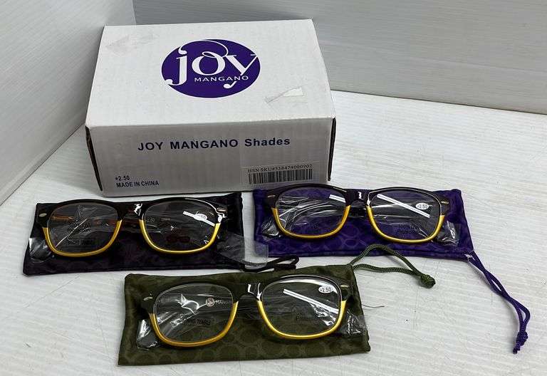 (2) Joy Mangano Readers, include: +2.50 Mag in pouches, and a pair of ...
