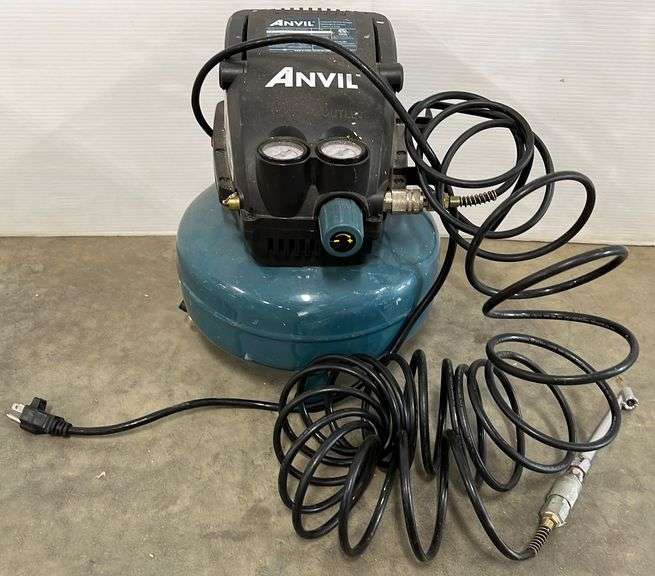 Anvil air compressor, 13"H, great - Albrecht Auction Service