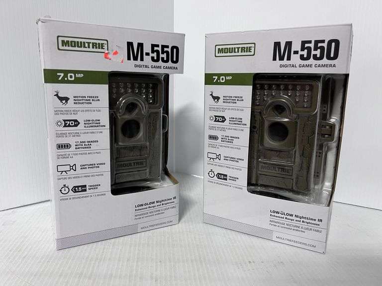 (2) Moultrie M-550 7MP trail cams, used - Albrecht Auction Service