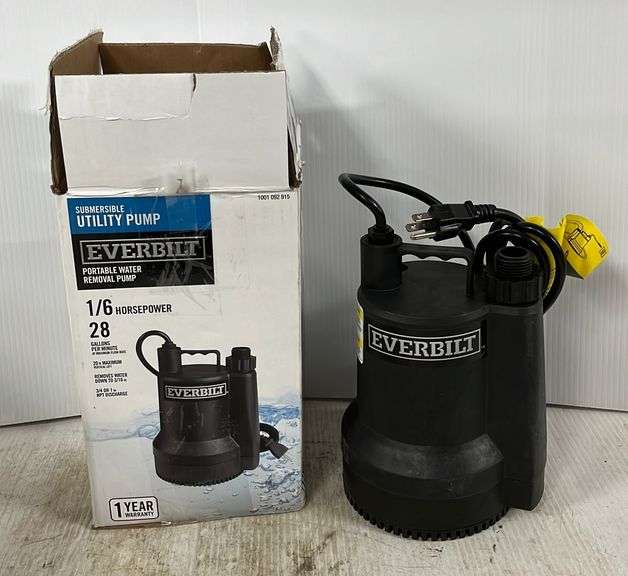 Everbilt submersible utility pump 1/6HP moves 28-gallons per minute up ...