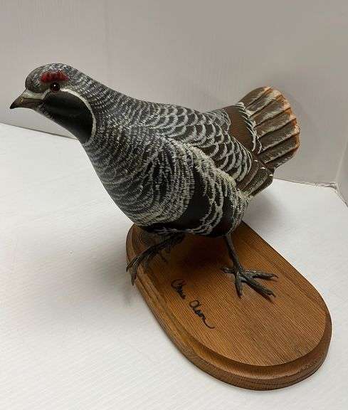 1994-1995 Chris Olsen Ducks Unlimited Quail Decoy, repair to bill ...