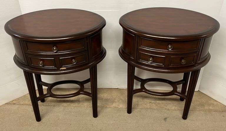 Older set of (2) end tables, 22"W x 16"D x 26"H - Albrecht Auction Service