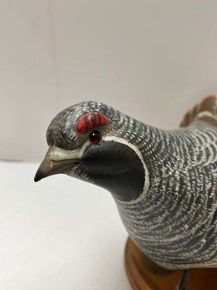 1994-1995 Chris Olsen Ducks Unlimited Quail Decoy, repair to bill ...