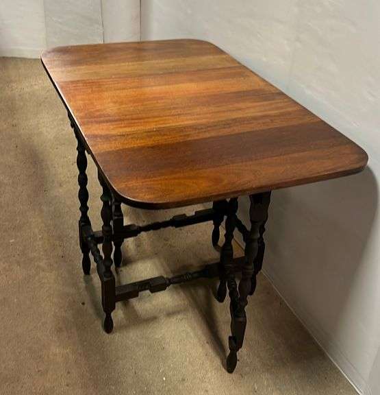 Antique gate leg table, very old original finish with drawer, 26" x 16 ...