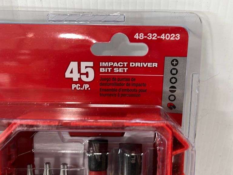 45-Piece Milwaukee "Shockwave" impact duty screw tip set, includes ...