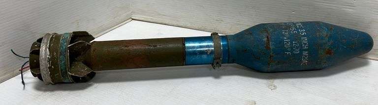 US Korean War M20 A1 B1 3 1/2" super bazooka M29A2 inert practice round ...