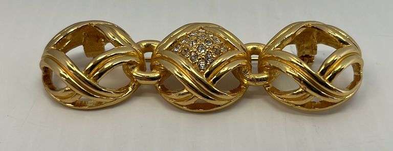 Christian Dior Trinity, Trio Triple, Round XO clear rhinestone bar ...