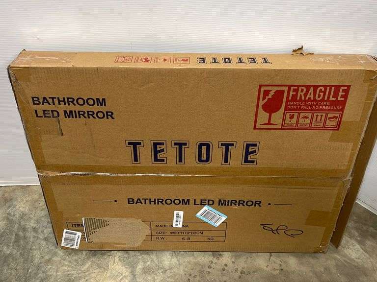 Tetote bathroom LED lighted wall mirror, anti-fog vanity mirror with ...