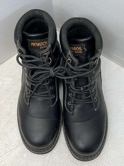Mens black Nevados work boots, size 11, good - Albrecht Auction Service