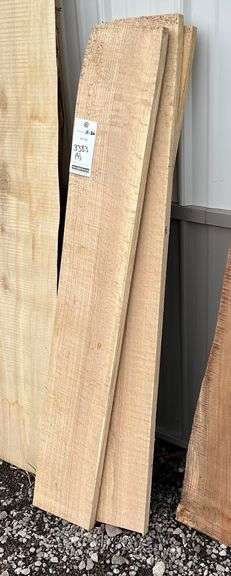 (4) Red oak pieces, live edge, rough sawn, includes: One- 8 1/4"W x 1 1 ...